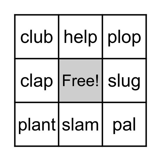 UFLI Lesson27 Bingo Card
