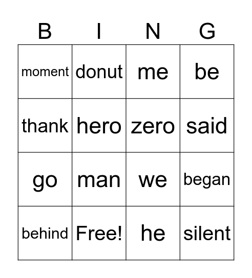 cycle 12 Bingo Card