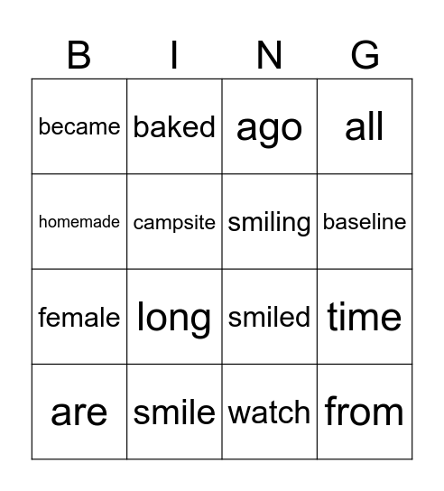 cycle 12 Bingo Card