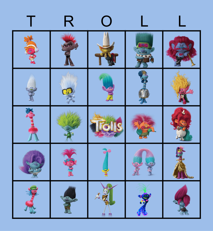 The Ultimate Trolls Bingo Card