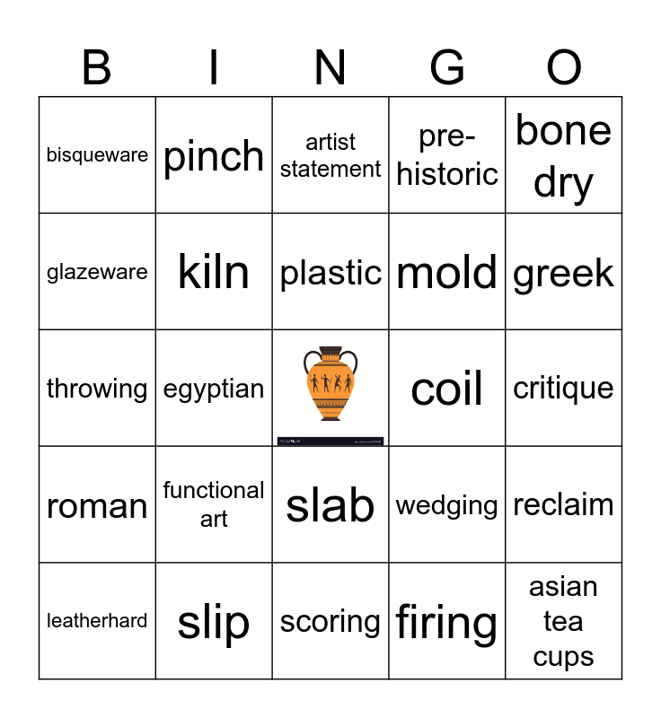 Ceramics Bingo Card