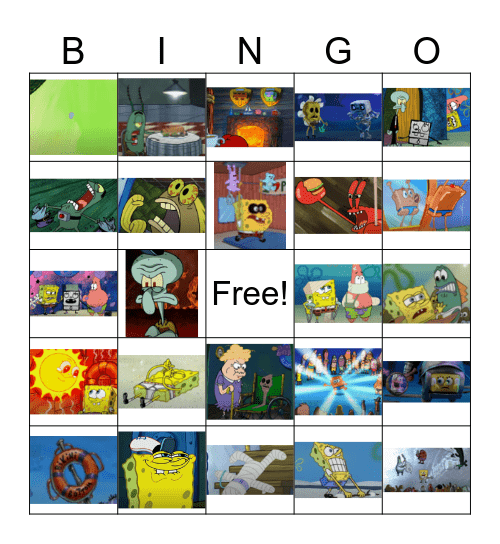 Spongebob Bingo Card