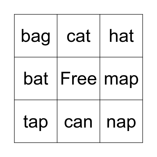 short a Bingo Card