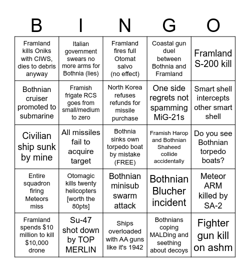Future Force Bingo Card