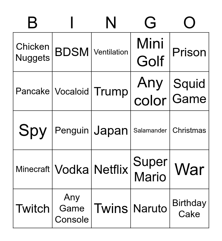 Infinite Craft Bingo Card