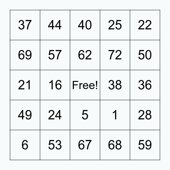 Stat-O-Gamma:ZomBingo Card