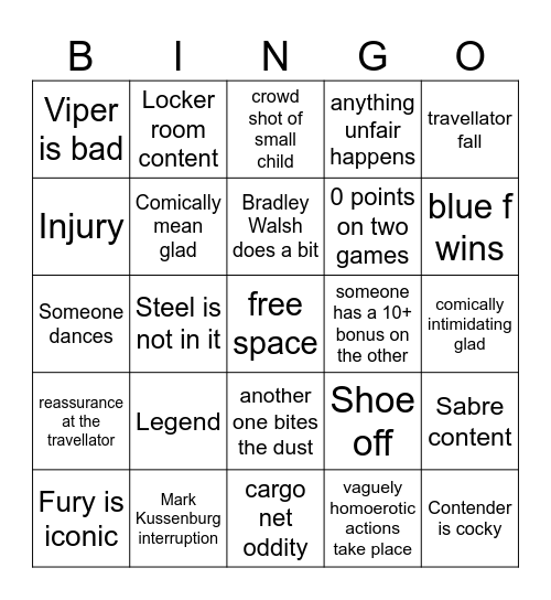 glad bingo Card