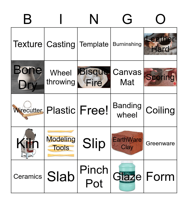 Ceramics Bingo Card