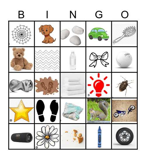 Rainy Day Scavenger Hunt Bingo Card