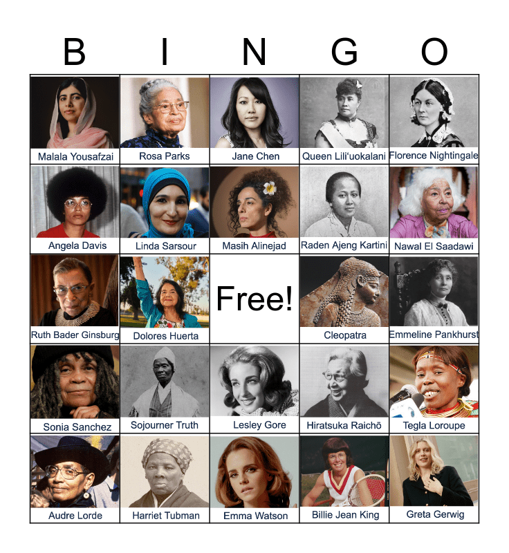 Feminist Bingo Card