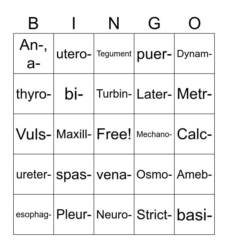 Dean Vaughn 9-12 Bingo Card