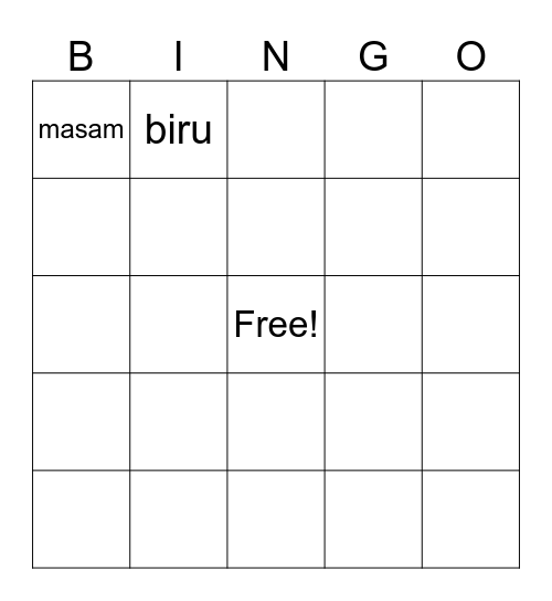 KATA ADJEKTIF Bingo Card