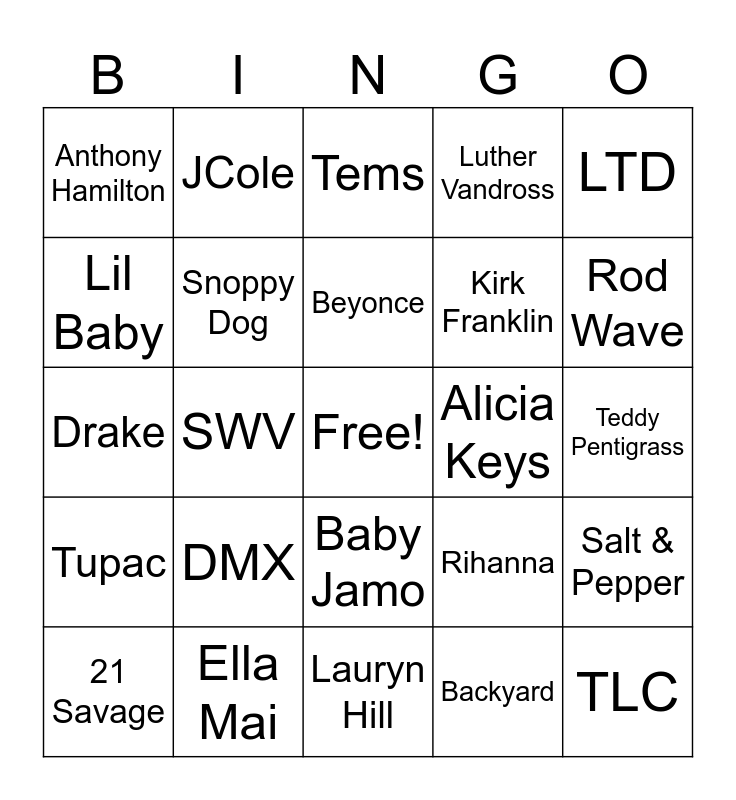 Beats & Bingo Card