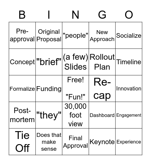 SC08 Program Manager Bingo Card