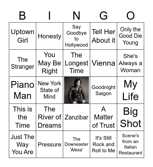 Billy Joel Bingo Card