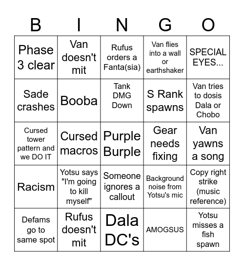 Bingo 3 Phase 3 Bingo Card