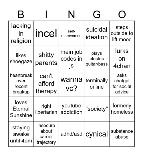 wanna vc? Bingo Card