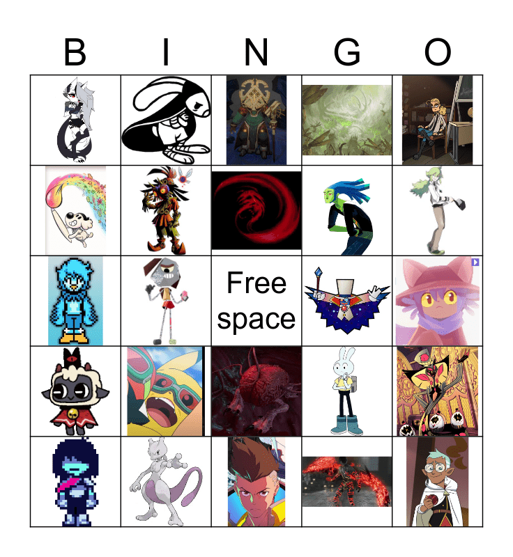 Favorite character bingo Card