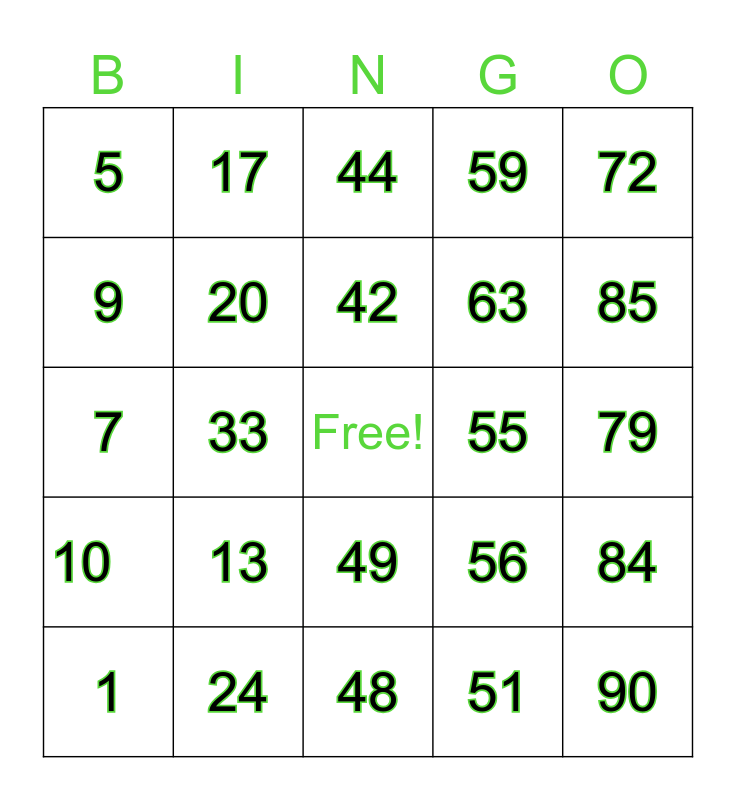 St PATTY'S DAY Bingo Card