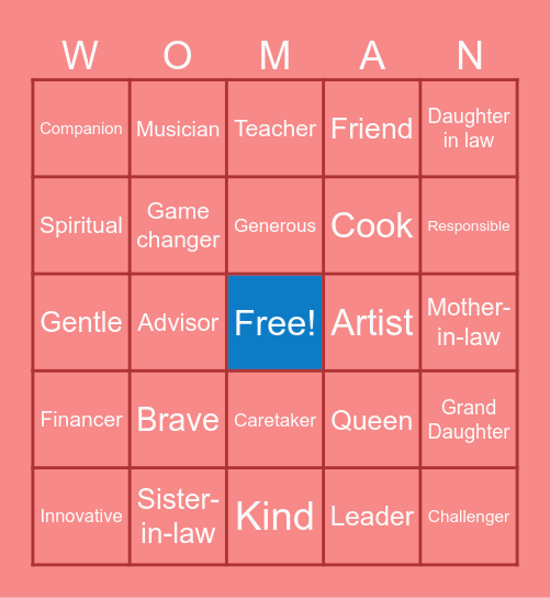 HAPPY WOMEN'S DAY Bingo Card