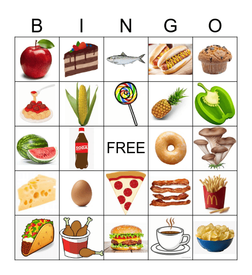 FOOD Bingo Card