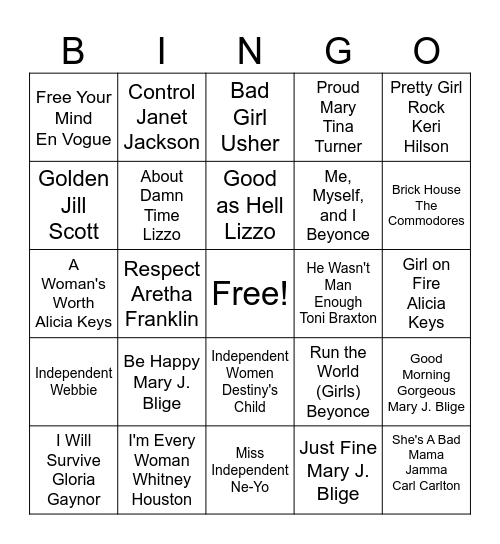 Black Girl Magic Bingo Card