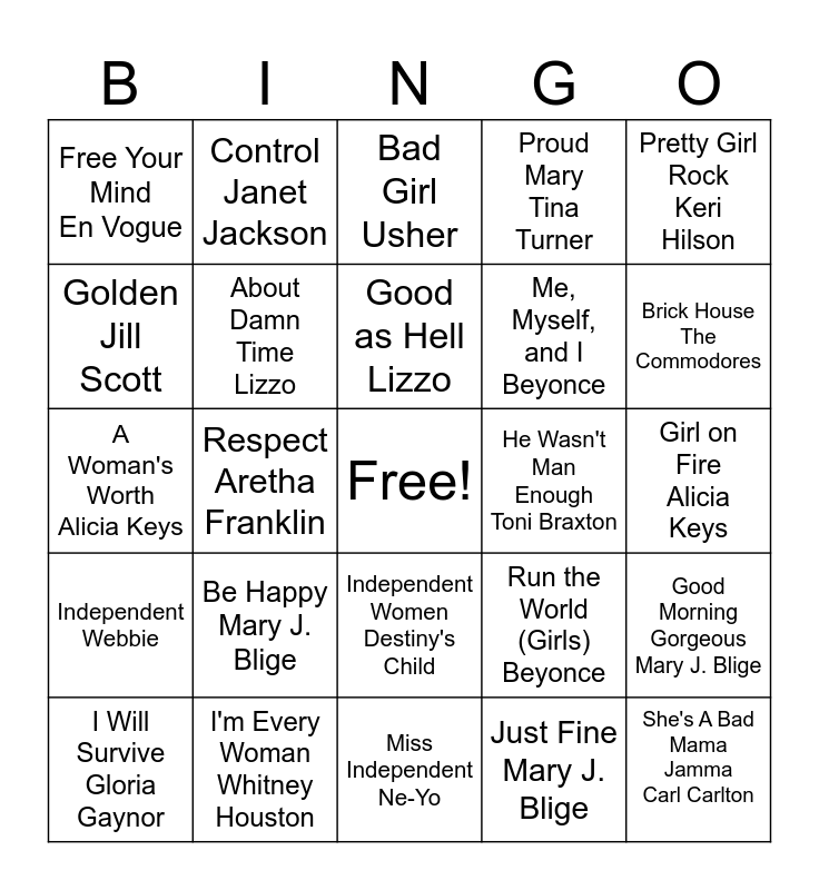 Black Girl Magic Bingo Card