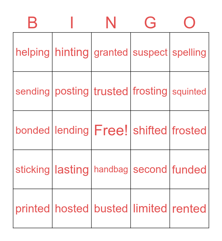 Wilson Substep 3.5 Bingo Card
