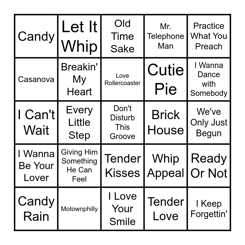 Vibe Bingo Legends Round 2 Bingo Card