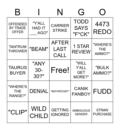 TOA BINGO Card