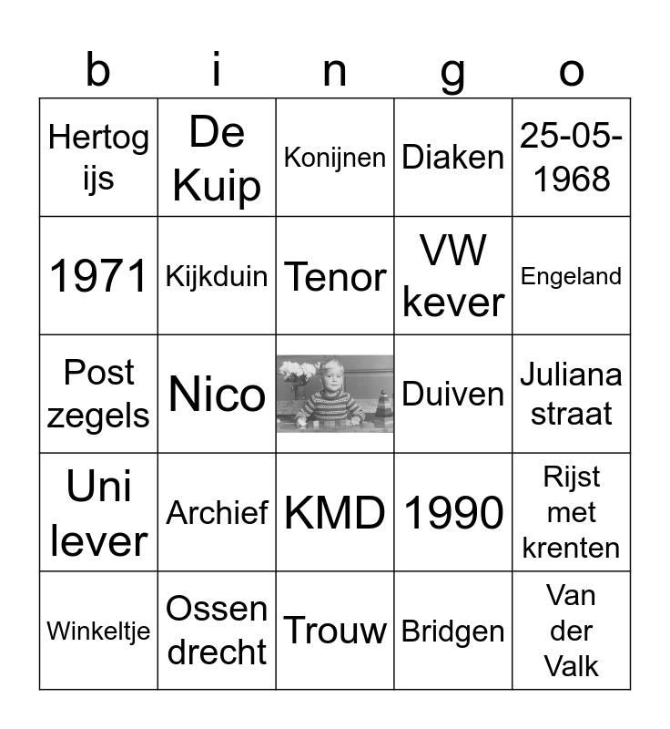 Jaap van Eendenburg 80! Bingo Card