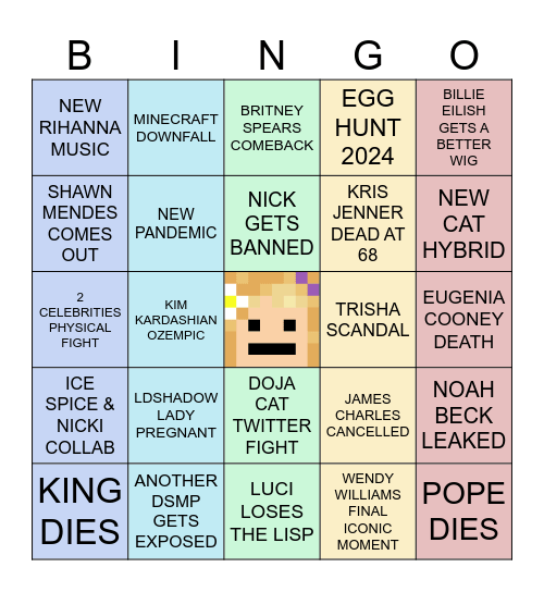2024 BINGO LIST Bingo Card