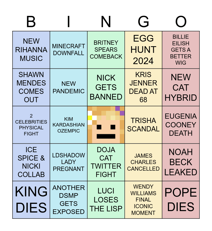 2024 BINGO LIST Bingo Card