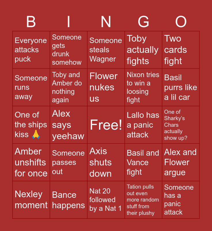 Card Character Bingo! (Reusable) Bingo Card