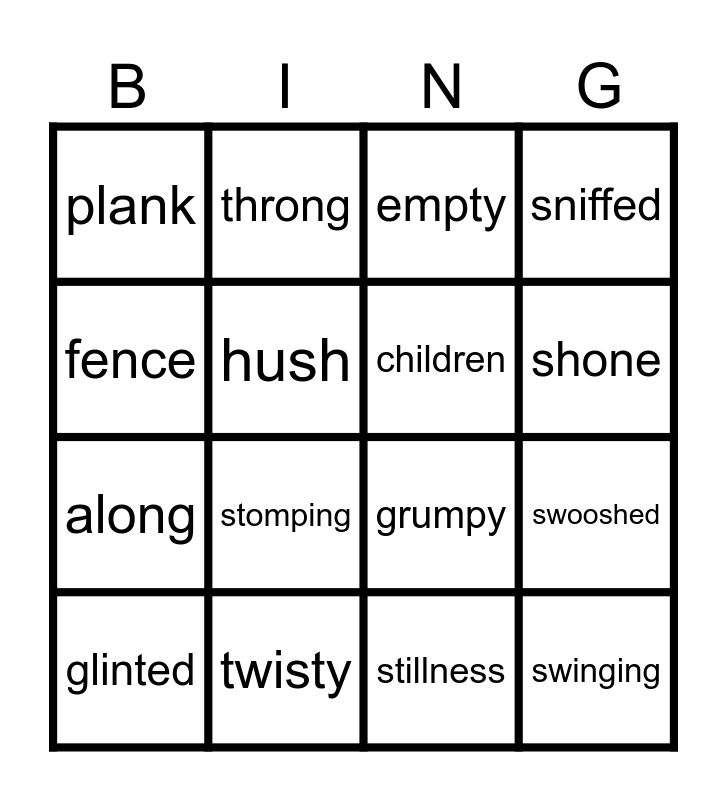The troll's wood Bingo Card