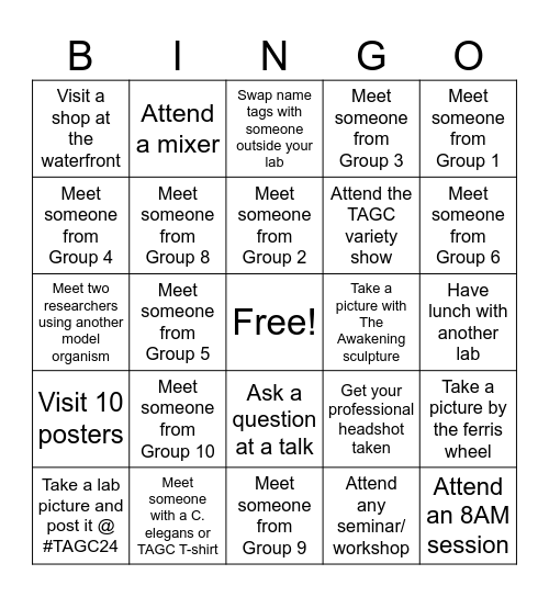 Group 10 Bingo Card