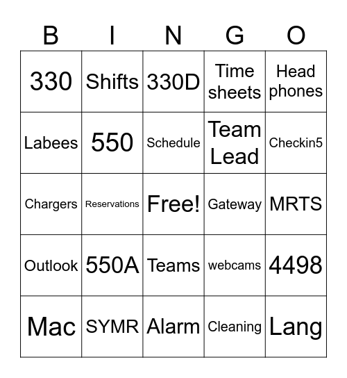 AT Bingo Card