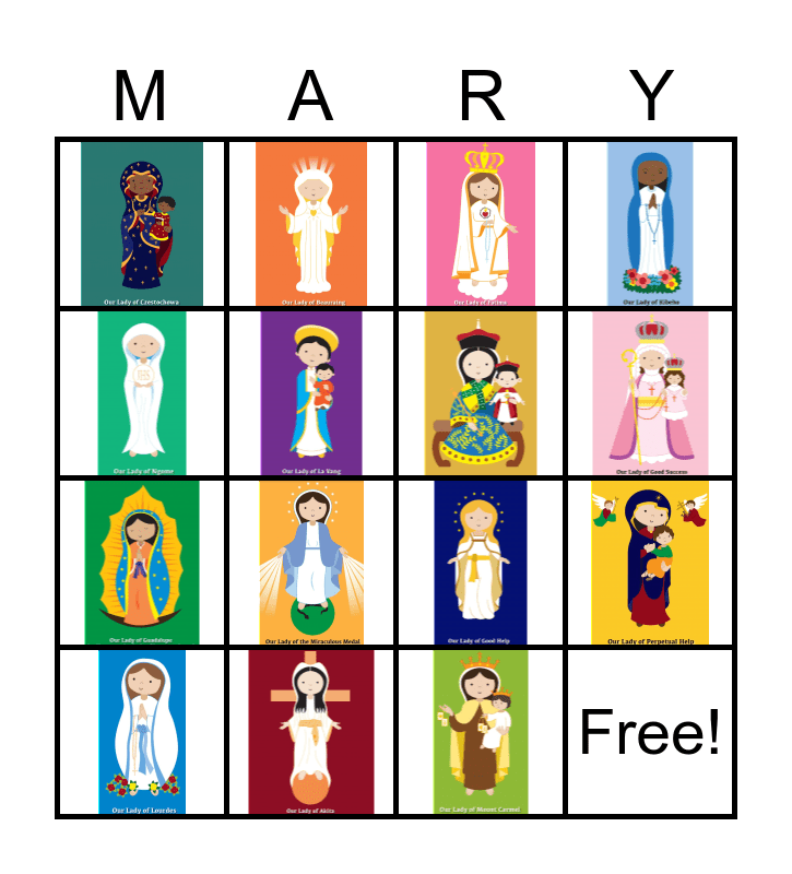 MARY Bingo Card