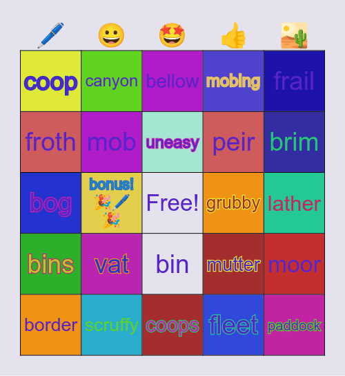 Word Master Bingo Card