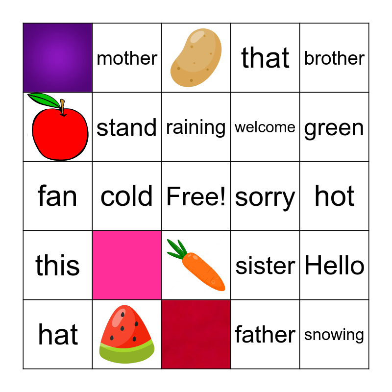 Review Game Bingo Card