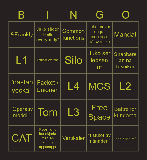 Next Step Bingo Card