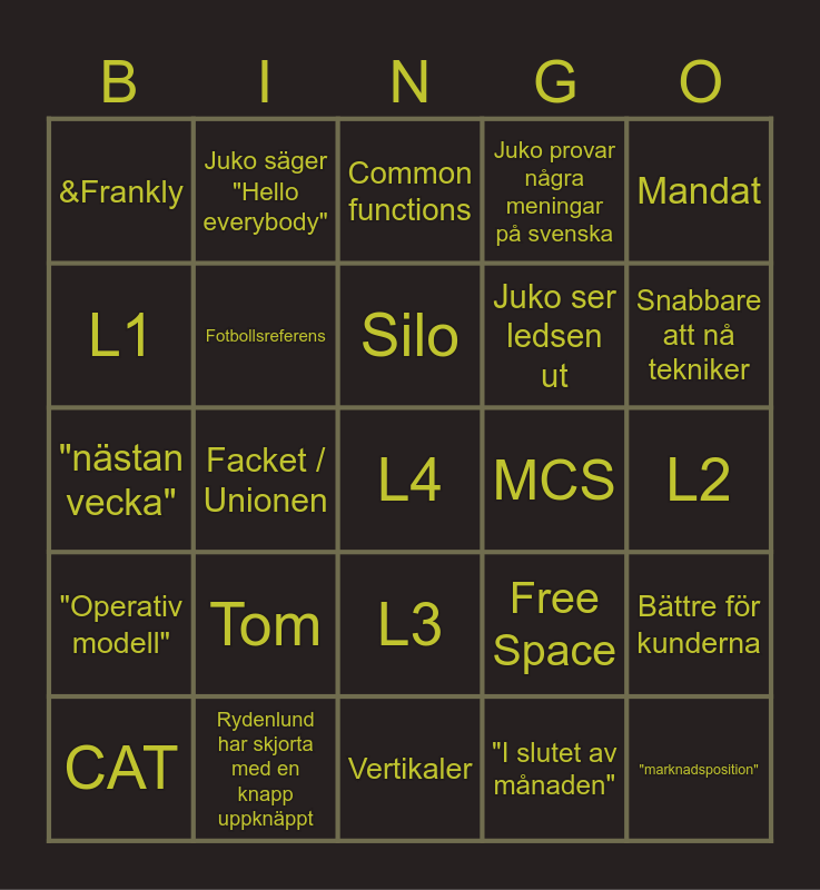 Next Step Bingo Card