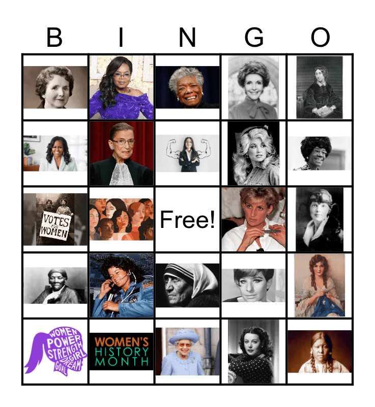 Wonder Women Bingo Card