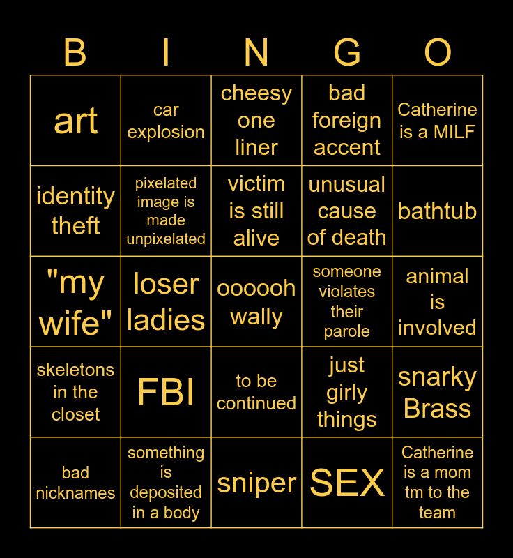CSI BINGO Card