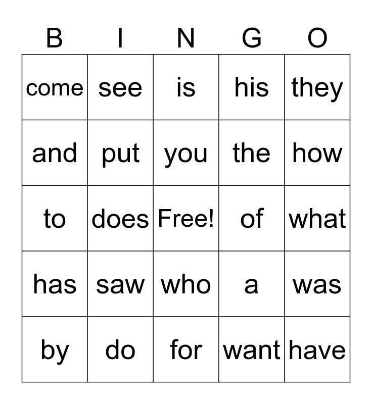 Layer 1 Red Words Bingo Card
