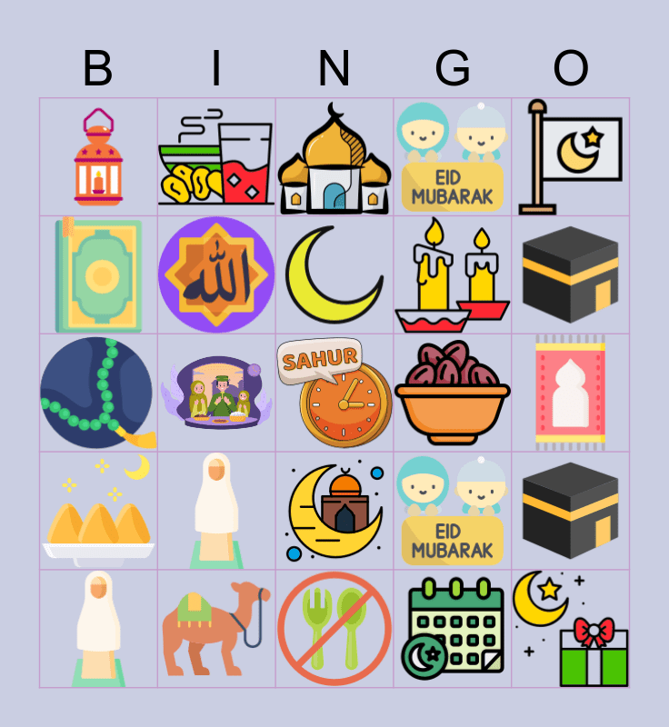 RAMADAN Bingo Card