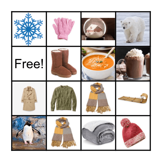 Vocabulario de Invierno Bingo Card