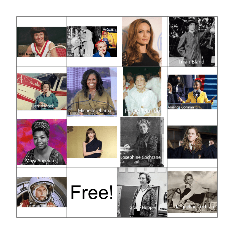 Women Bingo Card