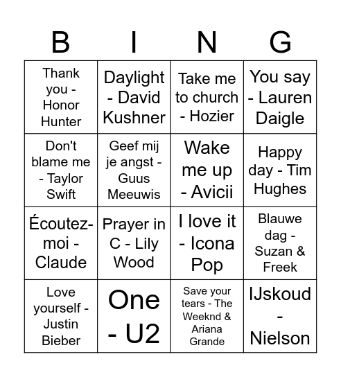 Hope Bingo Card