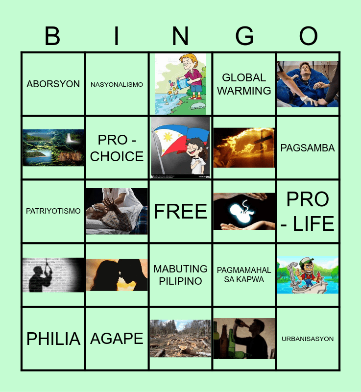 Edukasyon sa Pagpapakatao 10 Bingo Card
